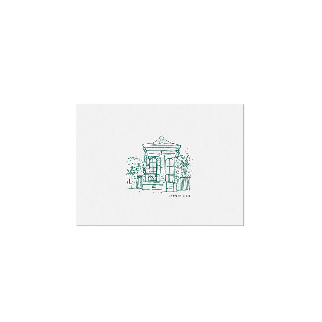 5x7 Mini Contour Shotgun House Art Print – The Collective Shop