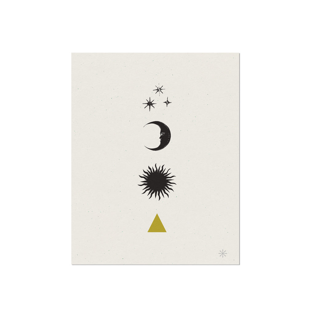 Minimalist Celestial Art Print, Sun, Moon, Stars – The Collective Shop